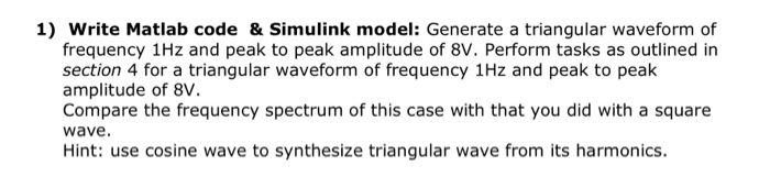Solved 1 Write Matlab Code And Simulink Model Generate A 2026