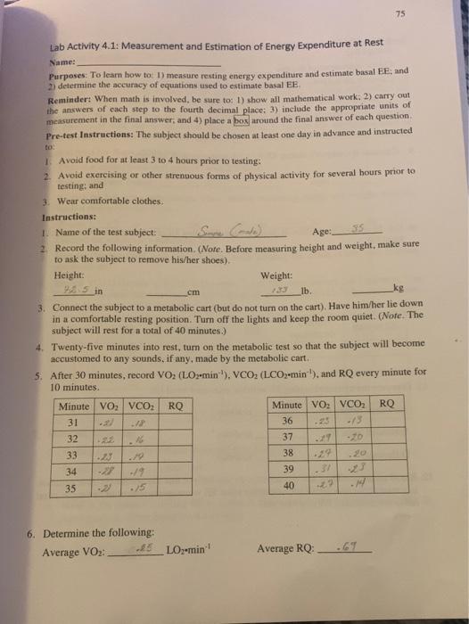 75 Lab Activity 4.1: Measurement and Estimation of | Chegg.com