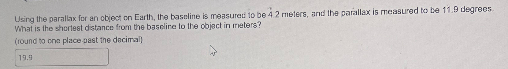 Solved Using the parallax for an object on Earth, the | Chegg.com