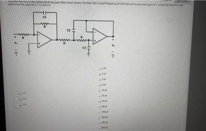 Solved consider the third order butterworth low pass filter | Chegg.com