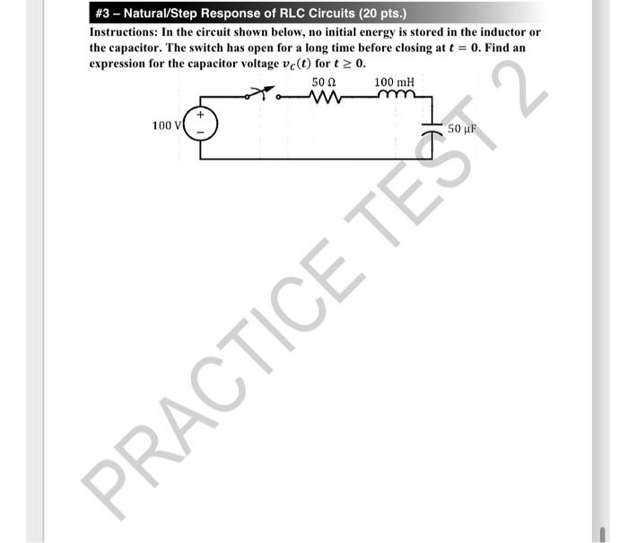 Solved #33 - Natural/Step_Response_of RLC. Circuits (20 | Chegg.com
