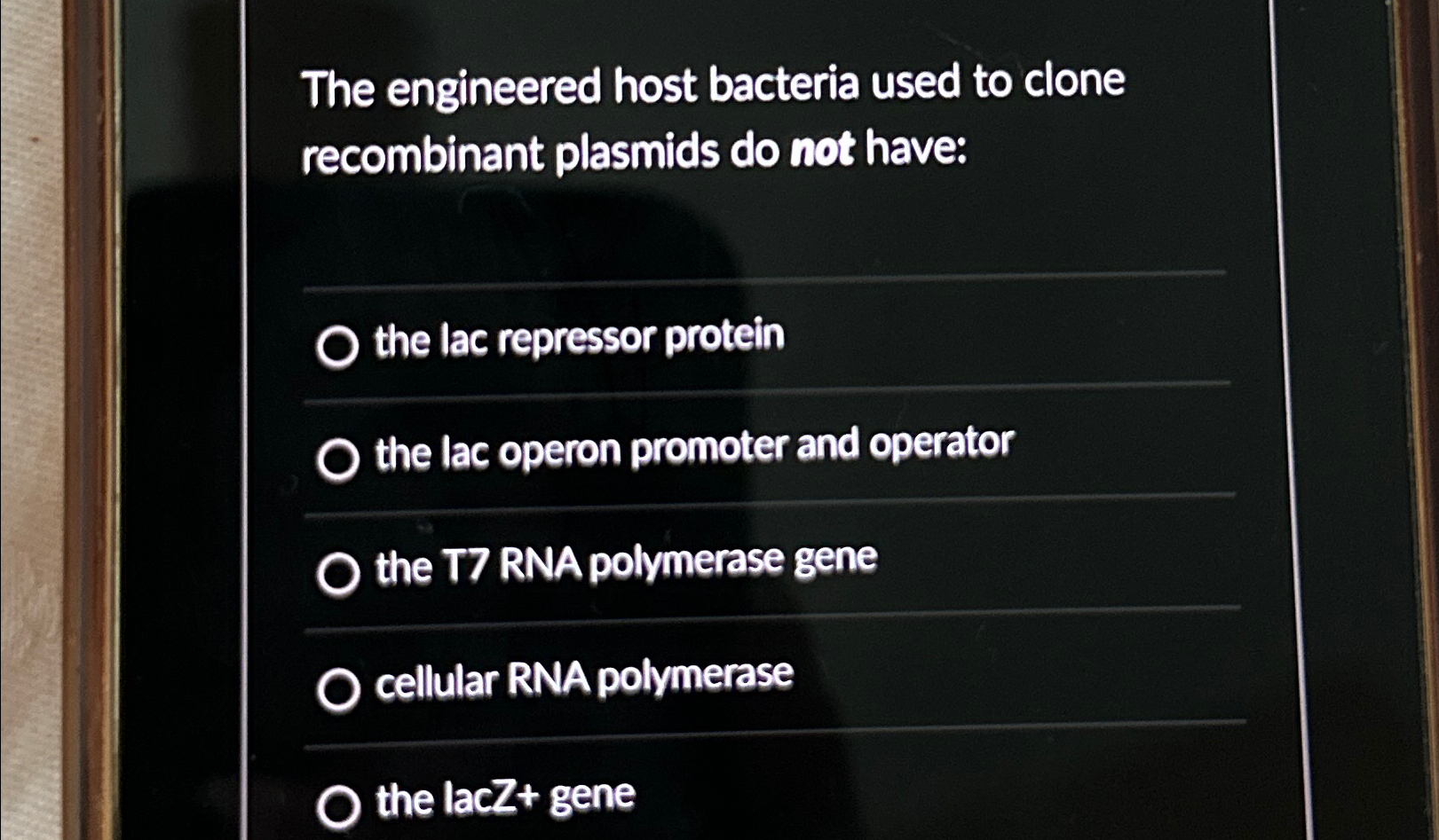 Solved The engineered host bacteria used to clone | Chegg.com