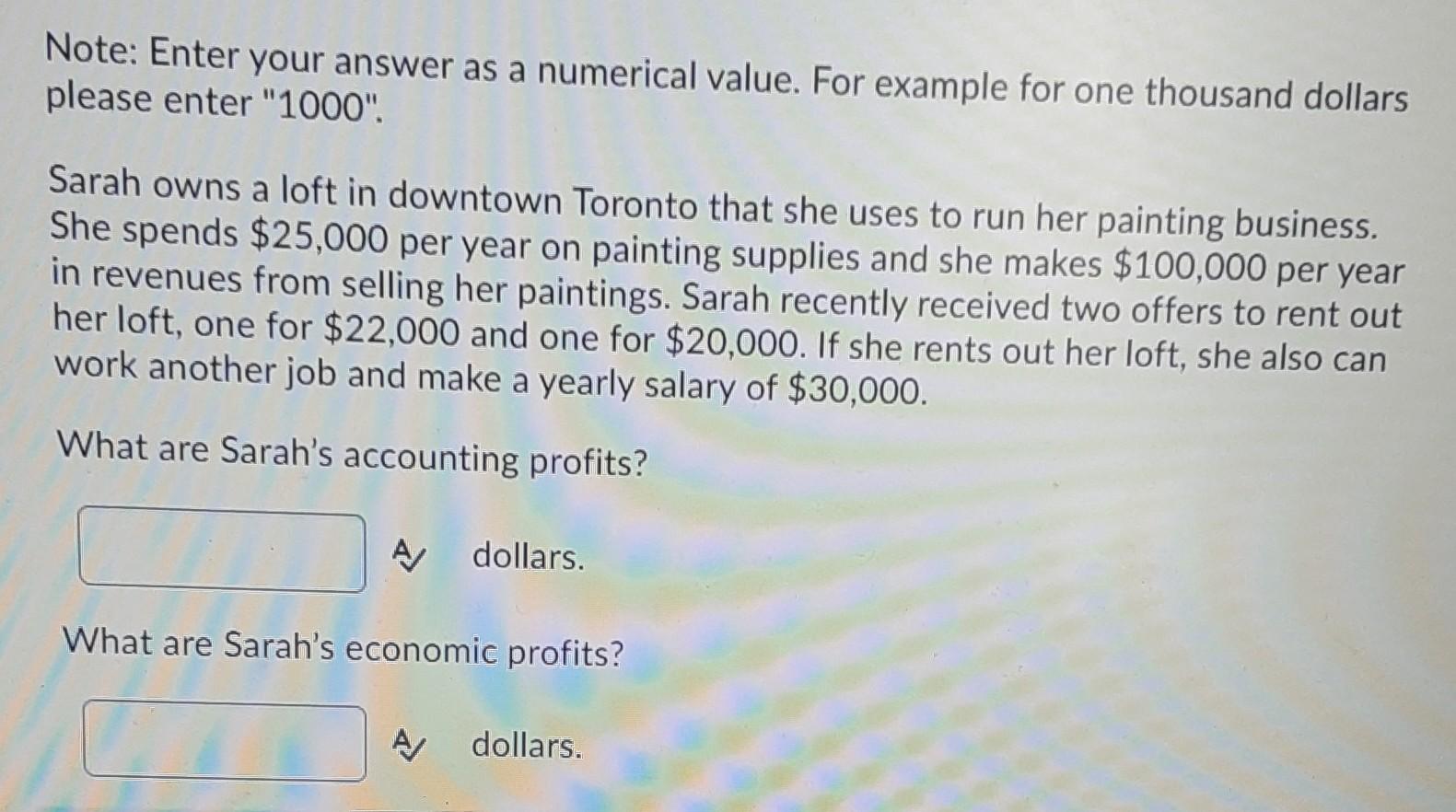Solved Note: Enter your answer as a numerical value. For | Chegg.com