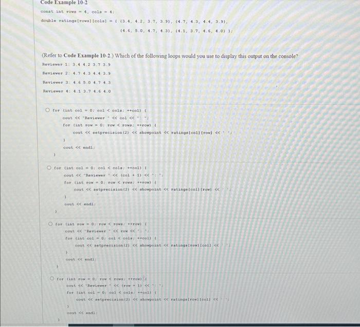 Solved [ egin{array}{l} ext { const int rows }=4, | Chegg.com