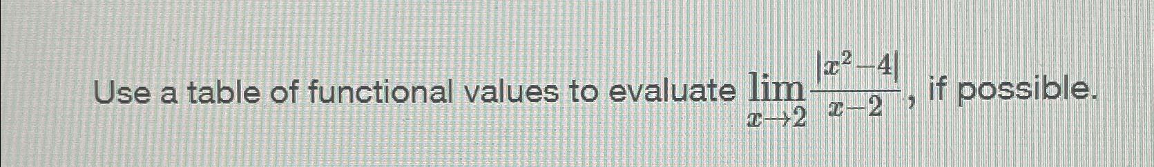 Solved Use a table of functional values to evaluate | Chegg.com