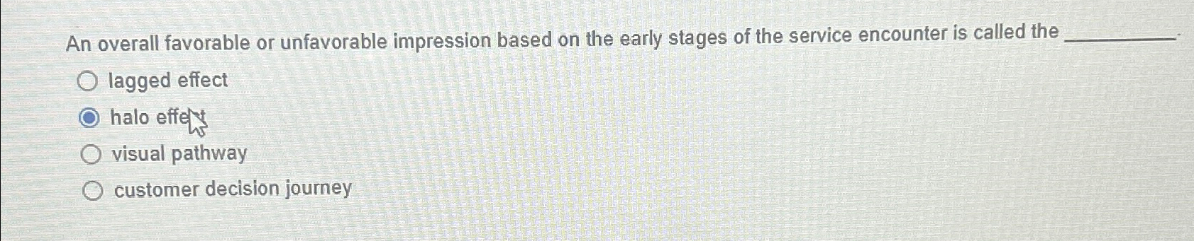 Solved An overall favorable or unfavorable impression based | Chegg.com