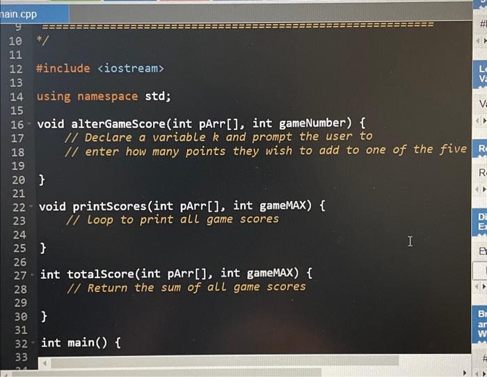 Solved Please answer in c++, use the same frozen code thats | Chegg.com