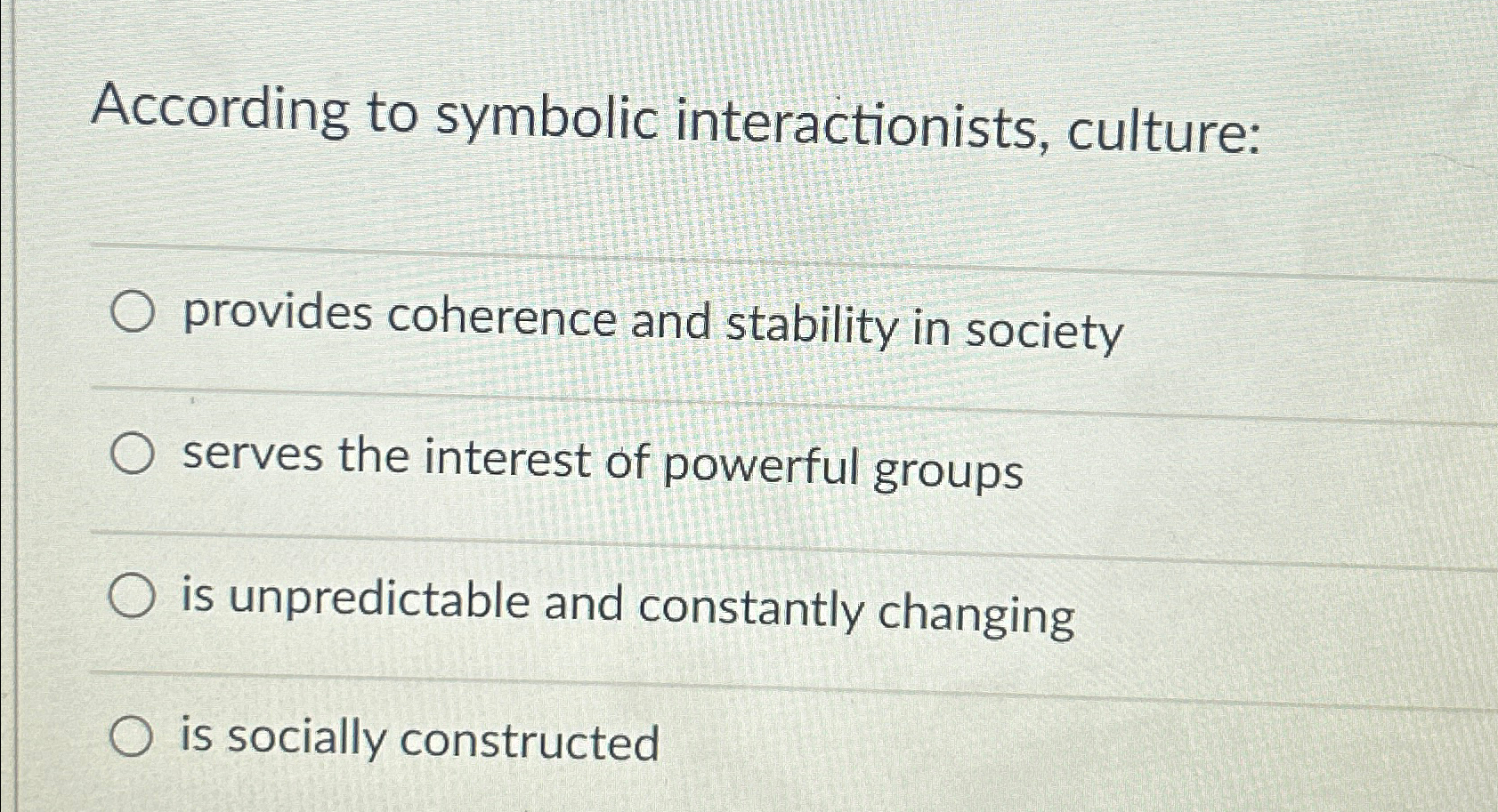 Solved According to symbolic interactionists, | Chegg.com