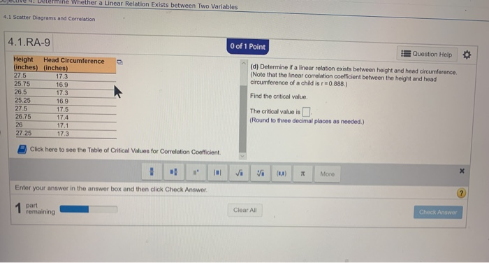 Solved LLIVU 4: Determine whether a Linear Relation Exists | Chegg.com
