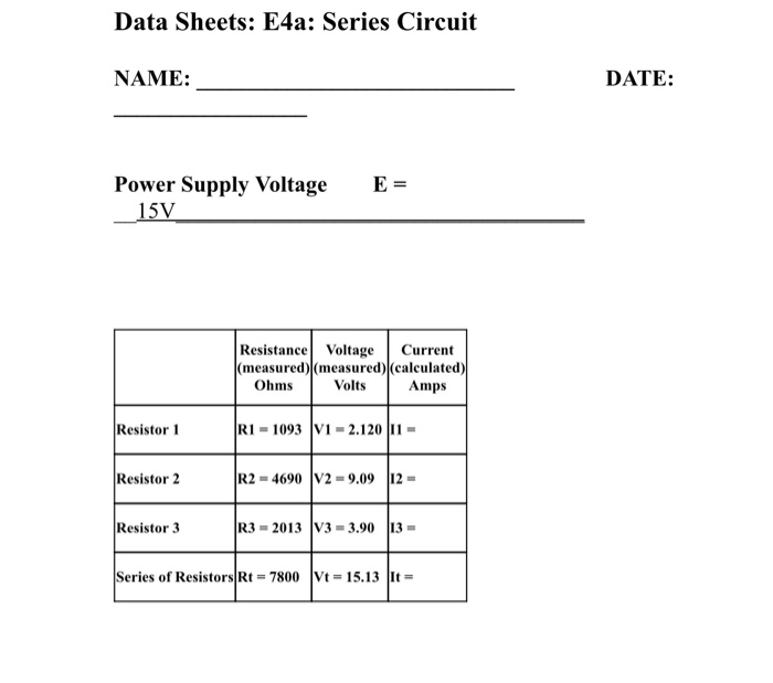 Solved E4b: Simple D.C. Circuits Introduction: An oft | Chegg.com