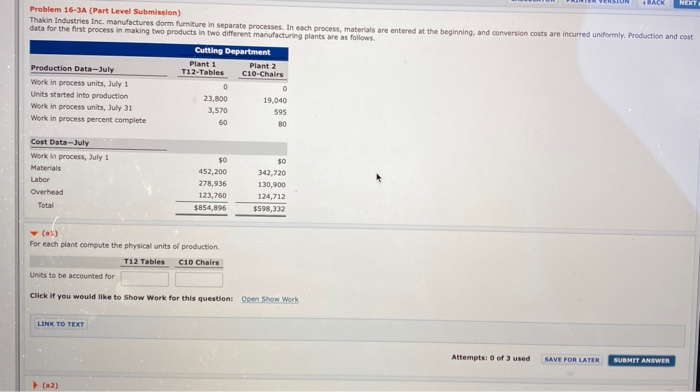 Solved BACK NEXT Problem 16-3A (Part Level Submission) | Chegg.com