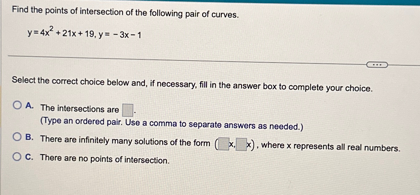 Find the points of intersection of the following pair | Chegg.com