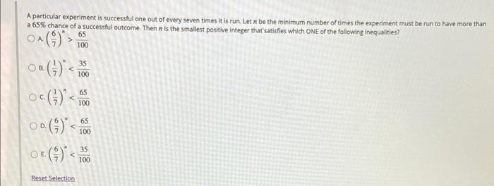 Solved A particular experiment is successful one out of | Chegg.com