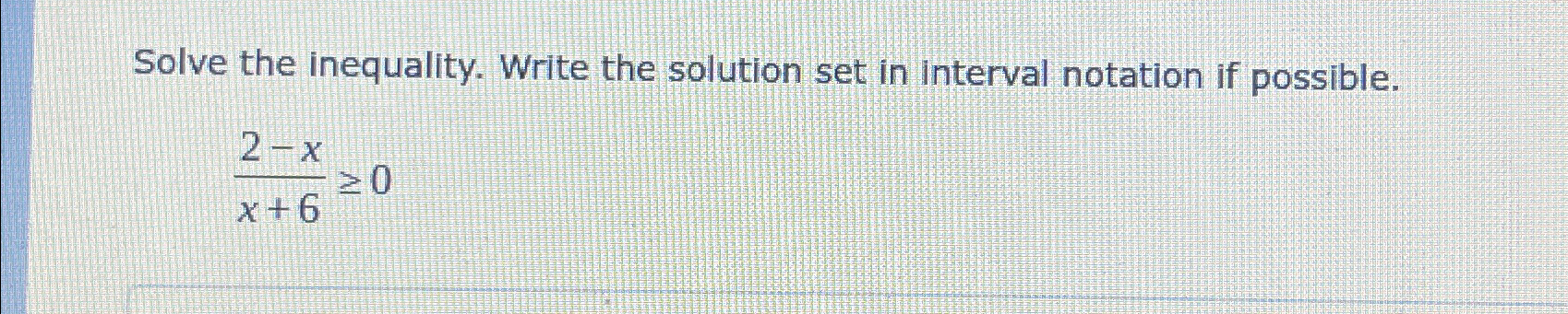 Solved Solve the inequality. Write the solution set in | Chegg.com