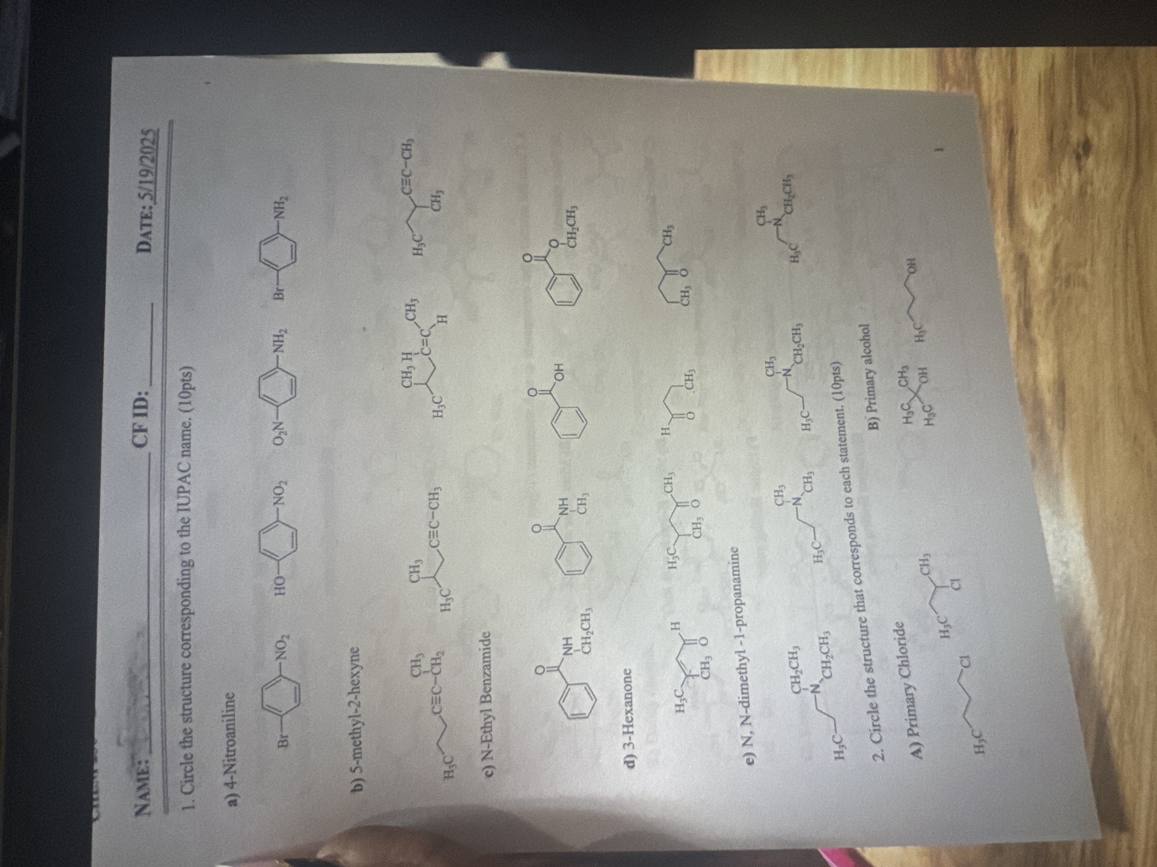 Solved CF ID: 1. ﻿Circle the structure corresponding to the | Chegg.com