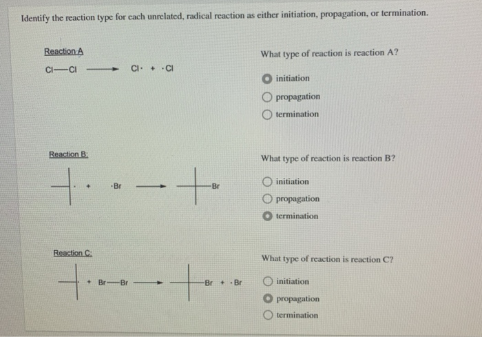 Solved Identify the reaction type for each unrelated, | Chegg.com
