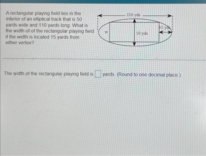 Solved A rectangular playing field lies in the interior of | Chegg.com