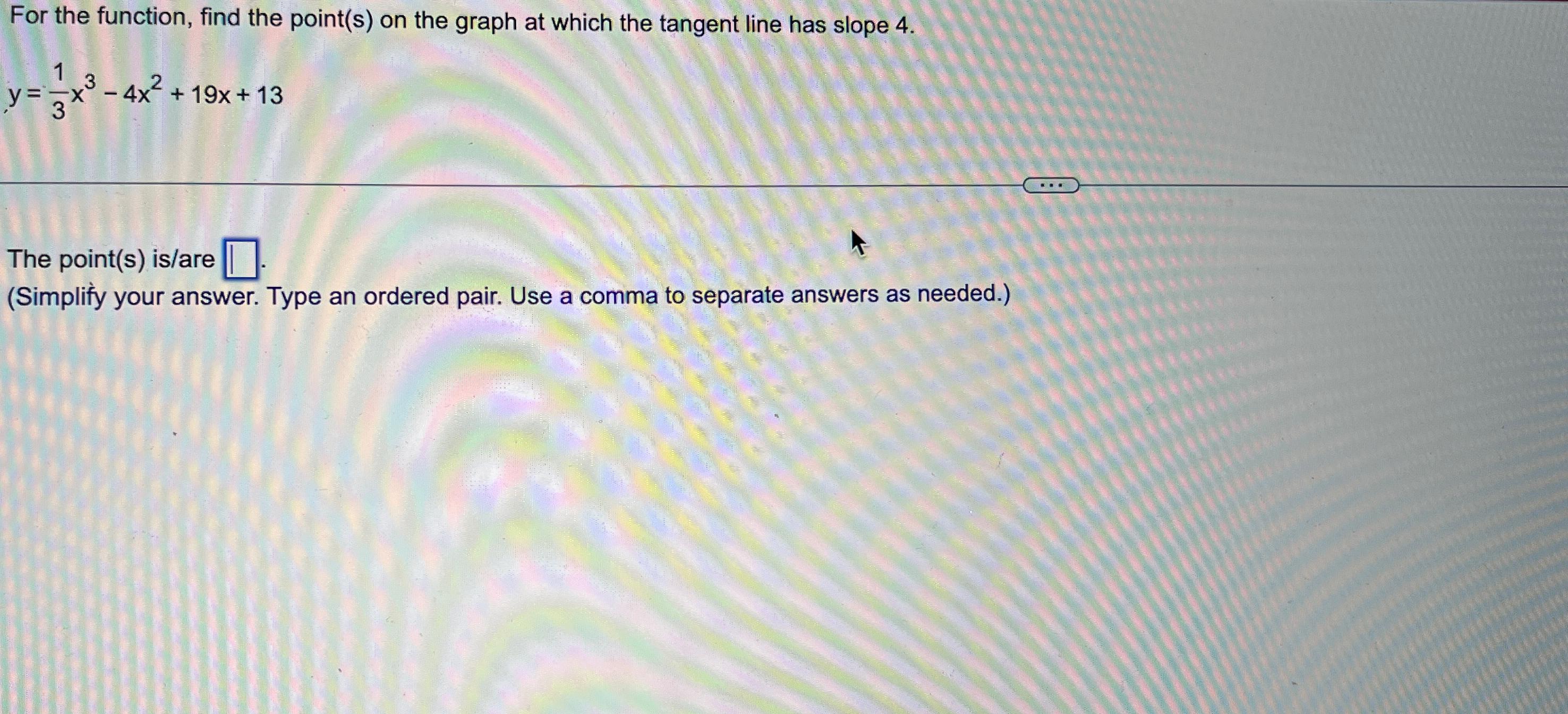 Solved For the function, find the point(s) ﻿on the graph at | Chegg.com