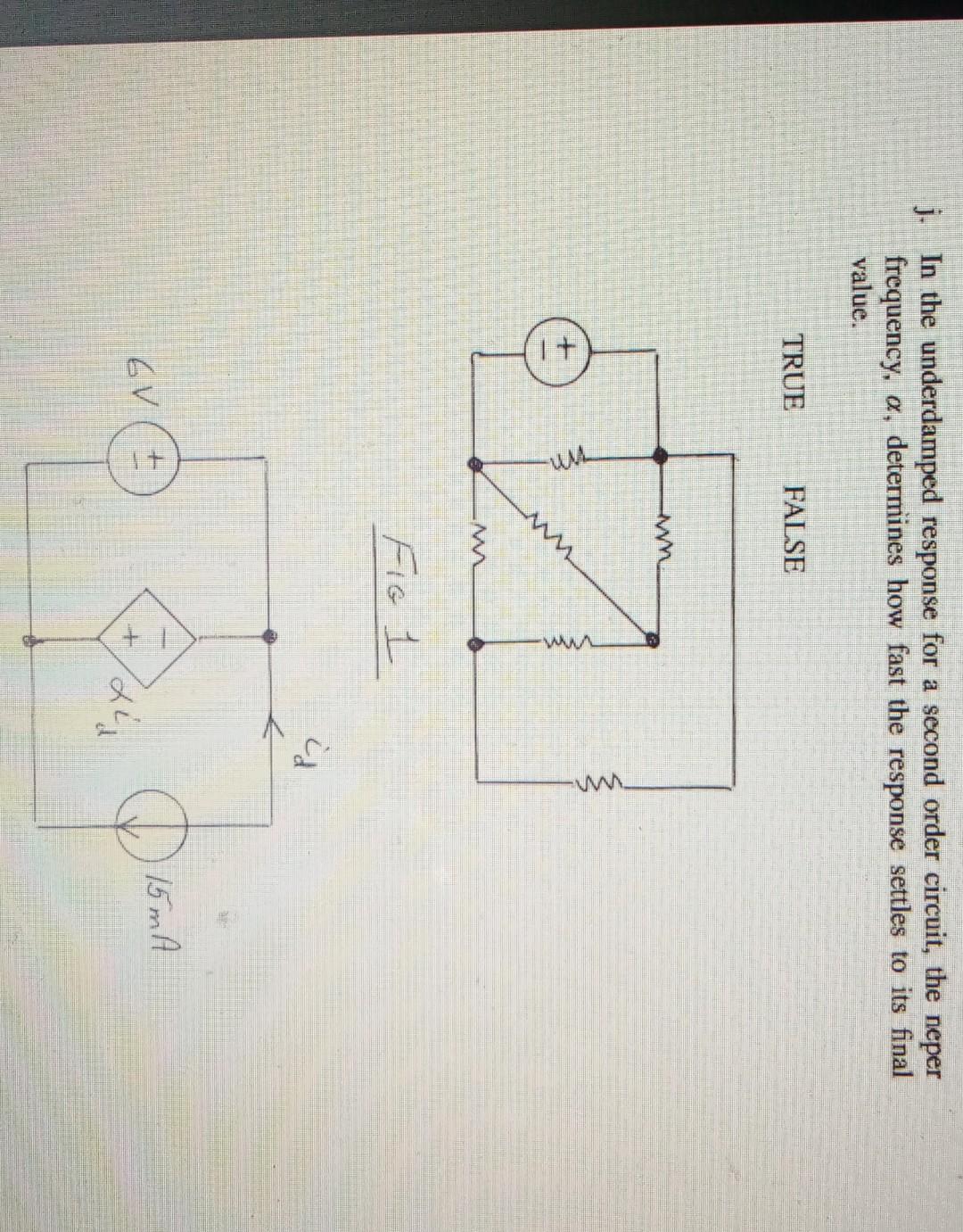 Solved j. In the underdamped response for a second order | Chegg.com