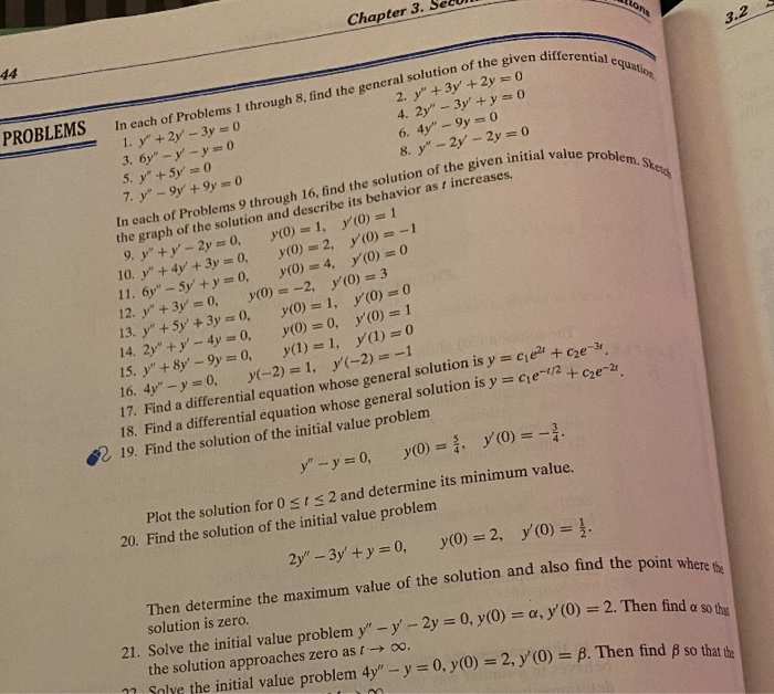 Solved Chapter 3. Secull differential equati 44 value | Chegg.com