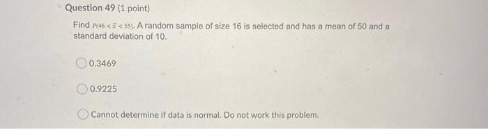 Solved Question 49 (1 point) Find P46