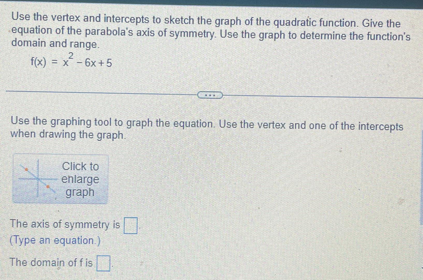 Solved Use the vertex and intercepts to sketch the graph of | Chegg.com