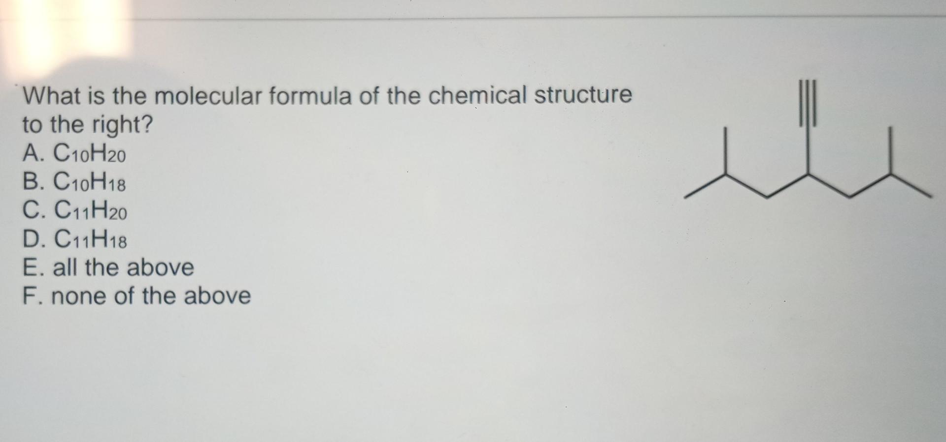 Solved What is the molecular formula of the chemical | Chegg.com