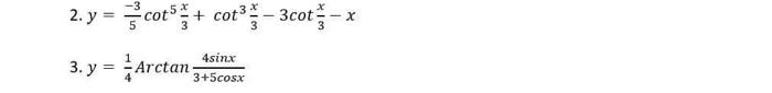 Solved 2. y = cot5 + cot3 - 3cot -3cot - * 3. y = Arctan = 1 | Chegg.com