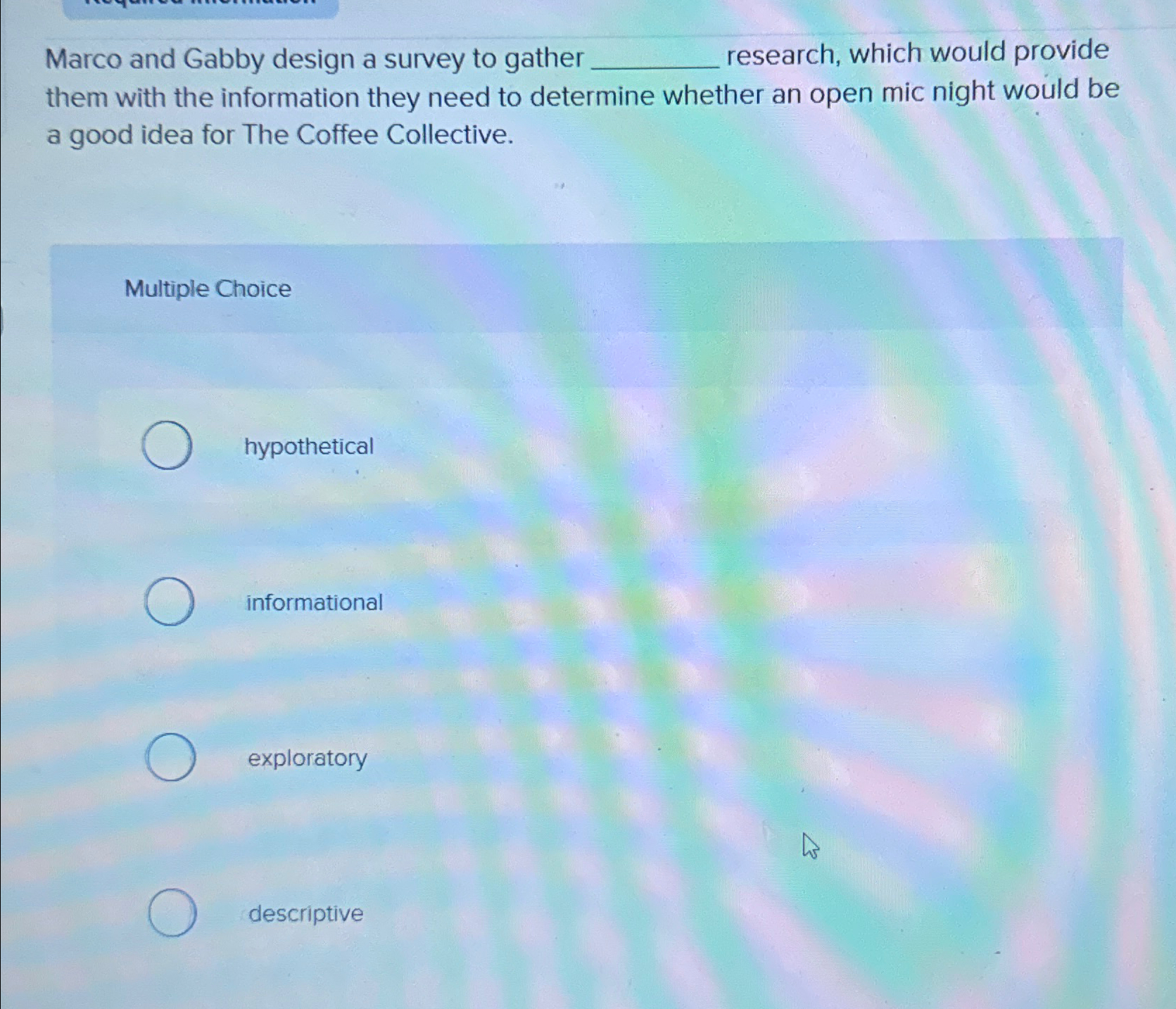 Solved Marco and Gabby design a survey to gather research, | Chegg.com