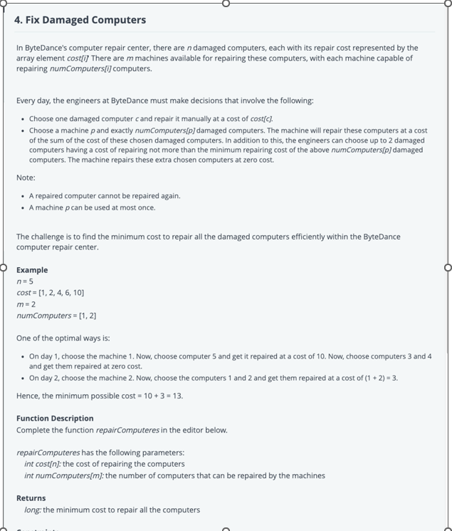 Solved 4. ﻿Fix Damaged Computers In ByteDance's computer | Chegg.com