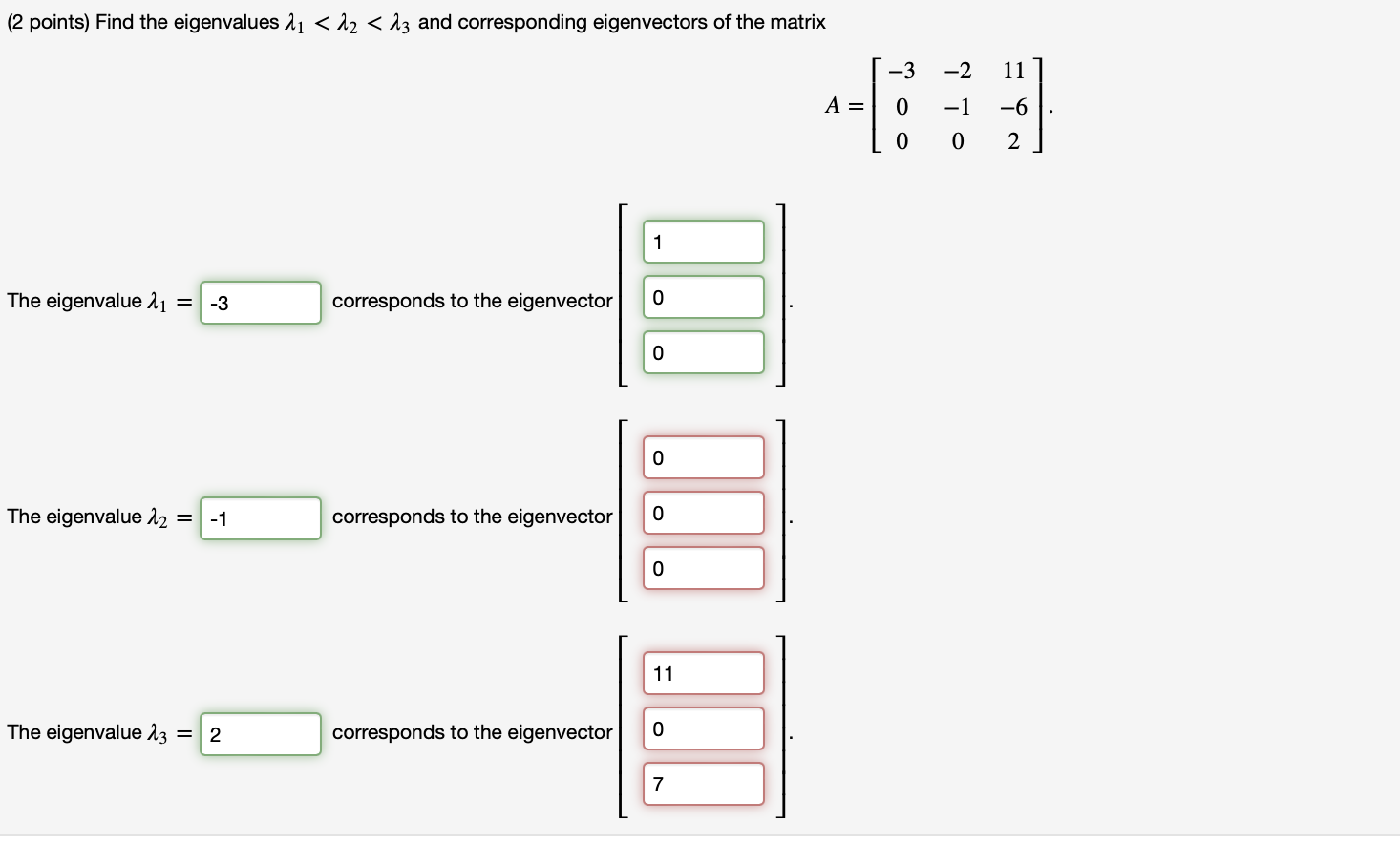 Solved (2 ﻿points) ﻿Find the eigenvalues λ1