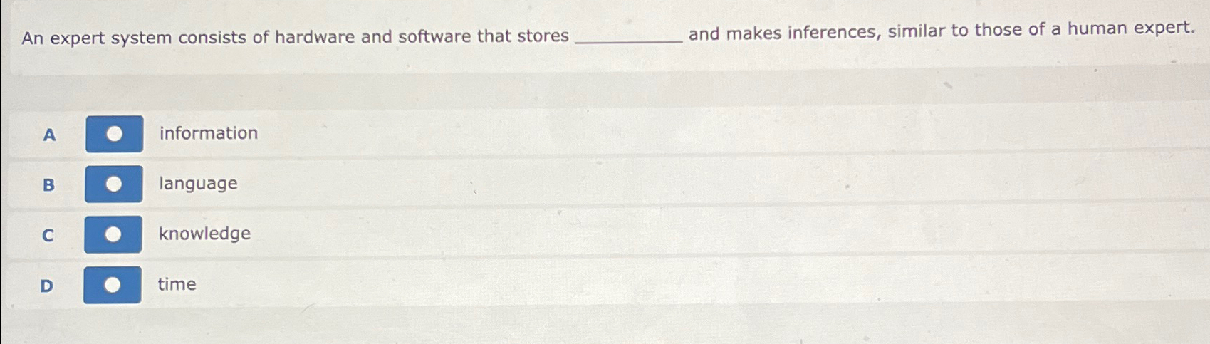 Solved An expert system consists of hardware and software | Chegg.com
