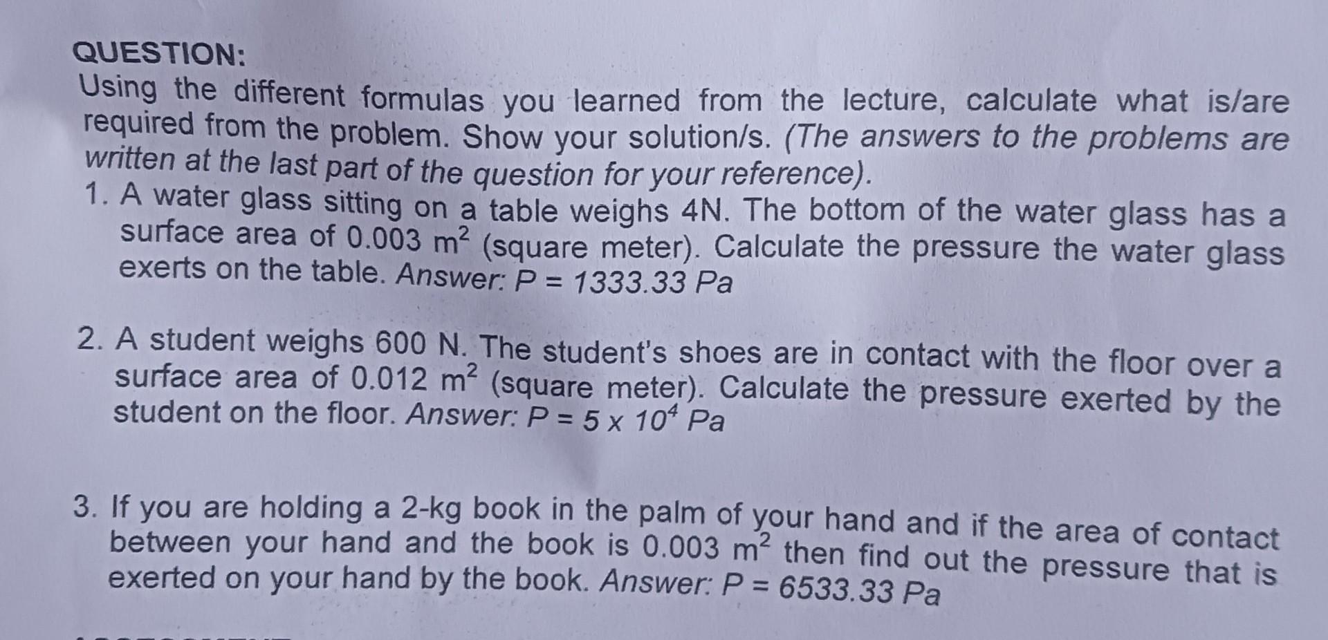 Solved QUESTION: Using the different formulas you learned | Chegg.com