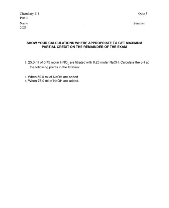 Solved SHOW YOUR CALCULATIONS WHERE APPROPRIATE TO GET | Chegg.com