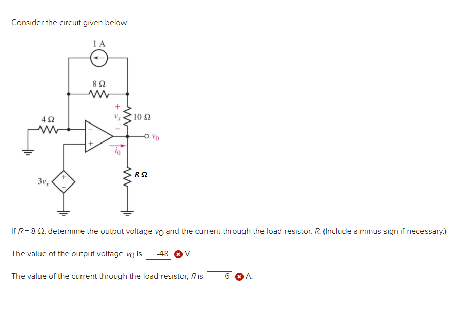 Solved Consider the circuit given below.If R=8Ω, ﻿determine | Chegg.com