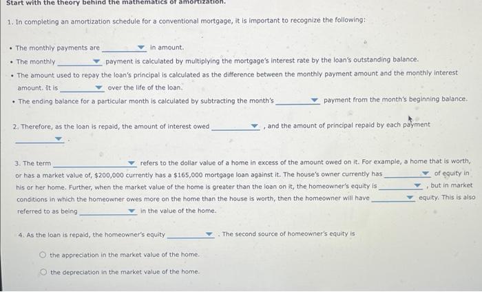 Solved 5. The mathematics of mortgage loans - Part 1 The | Chegg.com