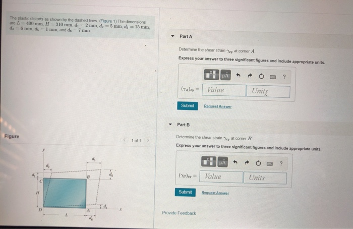 Solved The plastic distorts as shown by the dashed lines | Chegg.com
