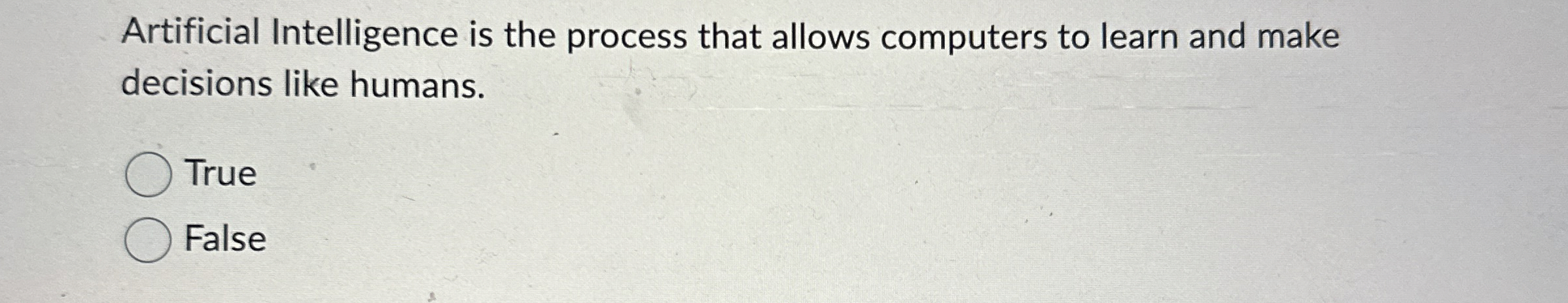 Solved Artificial Intelligence is the process that allows | Chegg.com