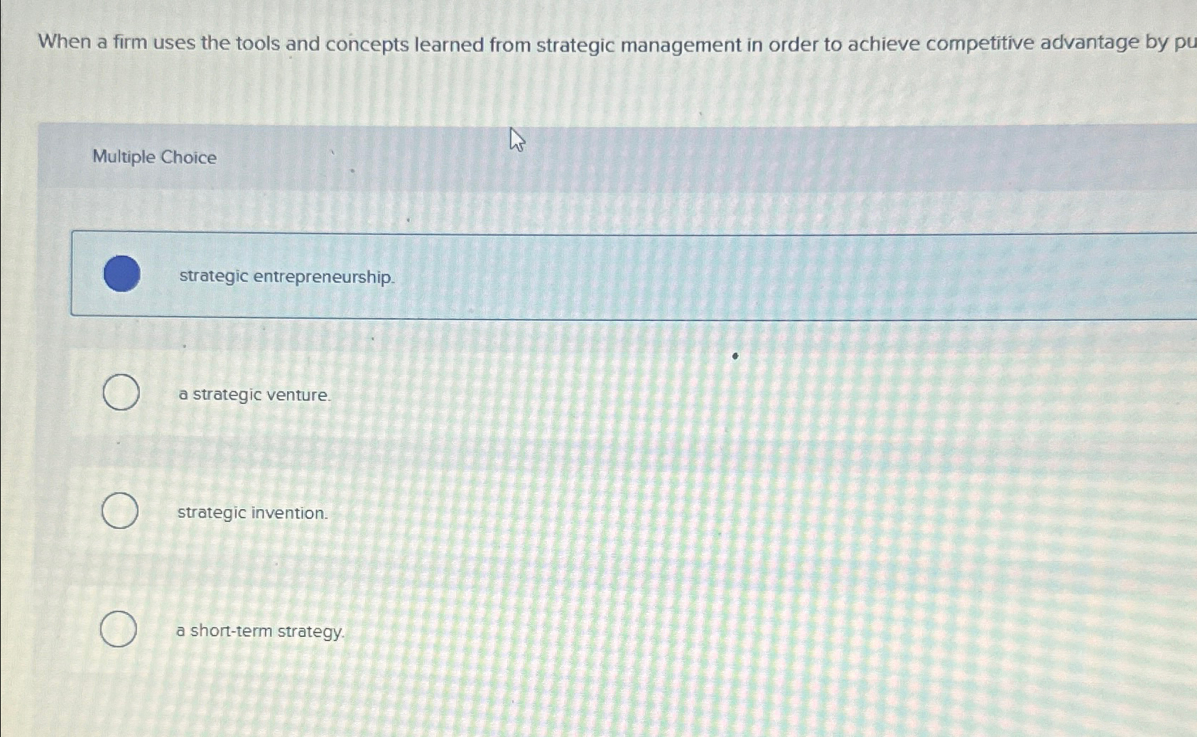 Solved When a firm uses the tools and concepts learned from | Chegg.com