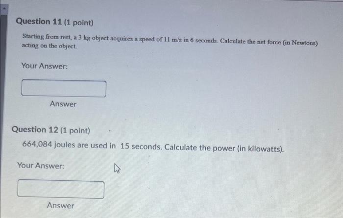 Solved Starting from rest, a 3 kg object acquires a speed of | Chegg.com