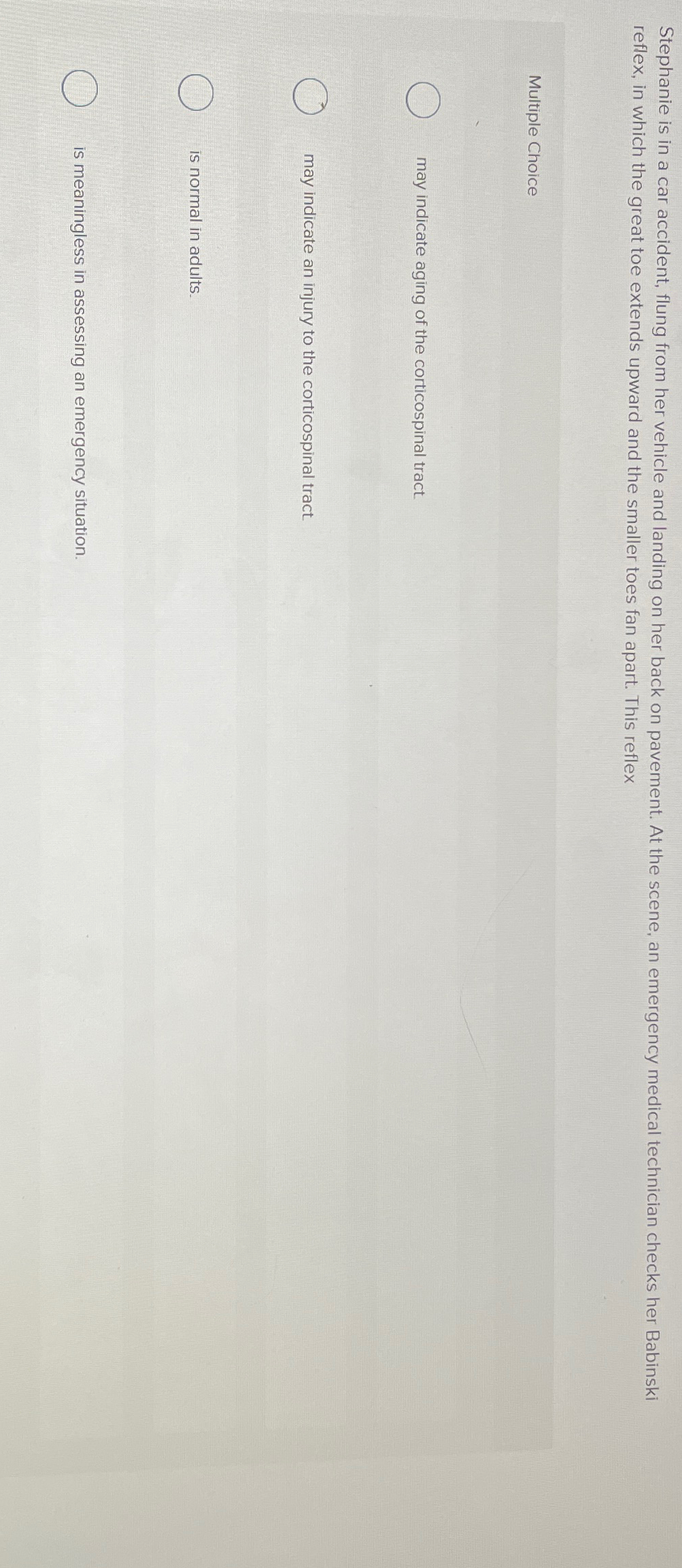 Solved Stephanie is in a car accident, flung from her | Chegg.com