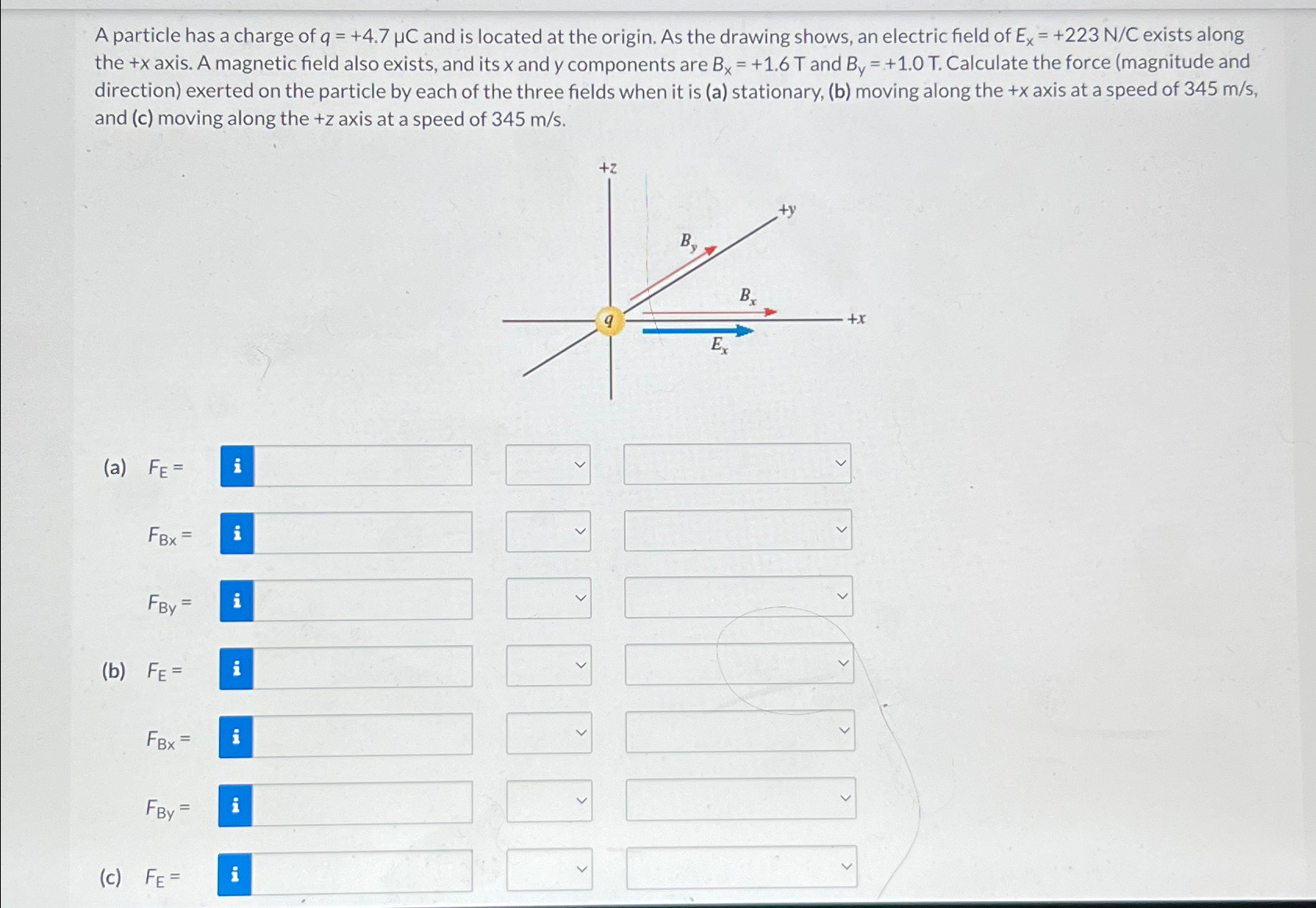 Solved A particle has a charge of q=+4.7μC ﻿and is located | Chegg.com