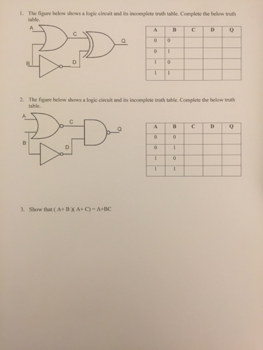 Solved 1. The figure below shows a logic circuit and its | Chegg.com