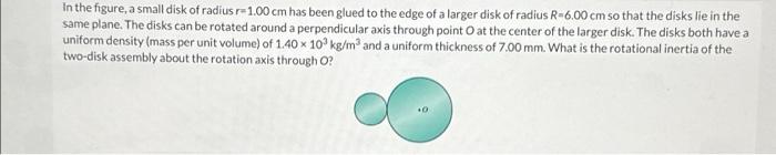 Solved In the figure, a small disk of radius r=1.00 cm has | Chegg.com Solved In the figure, a small disk of radius r=1.00 cm has | Chegg.com