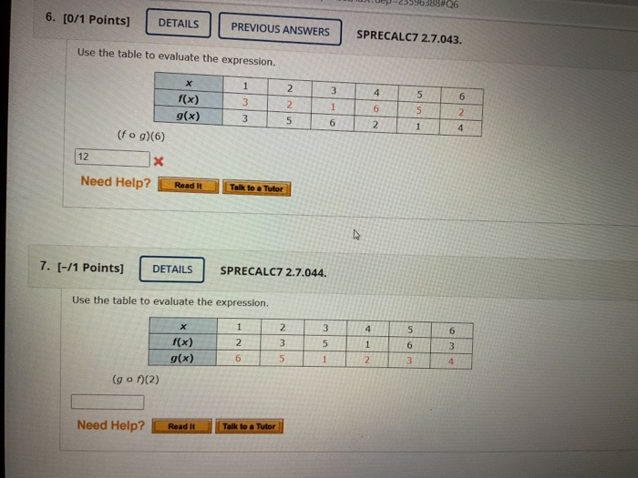Solved 388106 6. [0/1 Points] DETAILS PREVIOUS ANSWERS | Chegg.com