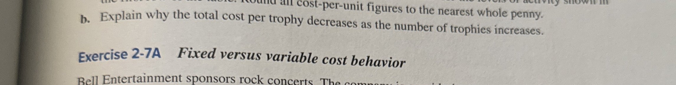 Solved b. ﻿Explain why the total cost per trophy decreases | Chegg.com