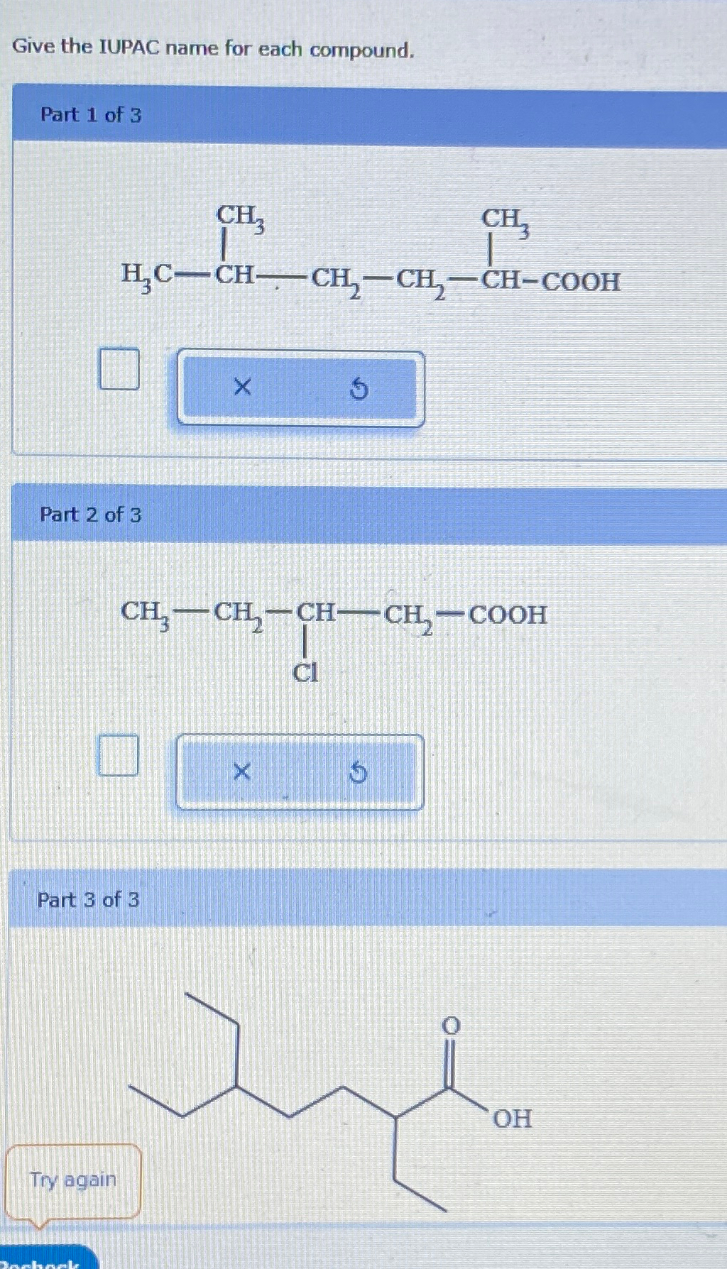 Solved Give the IUPAC name for each compound.Part 1 ﻿of | Chegg.com