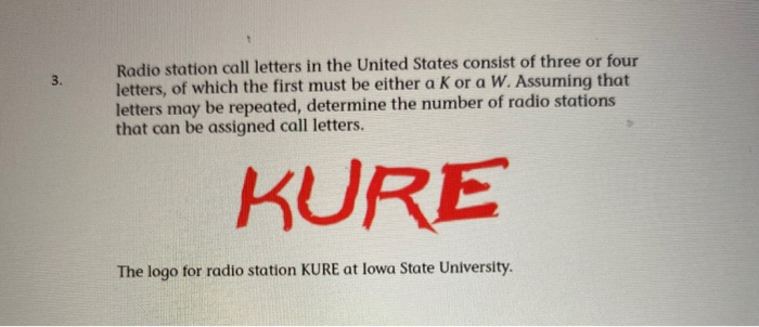 Solved Radio station call letters in the United States | Chegg.com