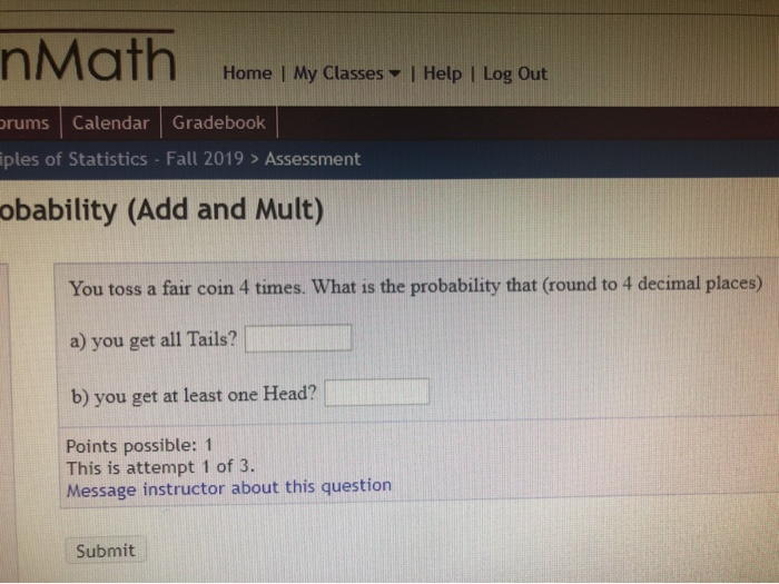Solved nMath Home | My Classes | Help Log Out Drums Calendar | Chegg.com