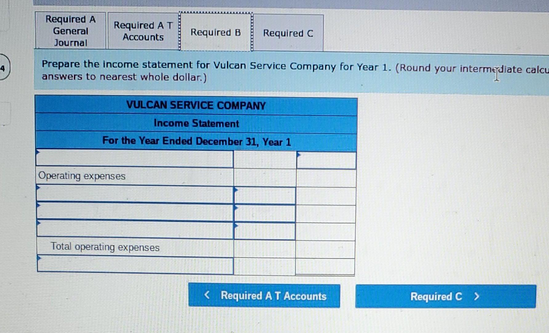 Solved Vulcan Service Company experienced the following | Chegg.com
